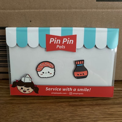 Sushi & Soy Sauce Enamel Pin Set of 2 Soft Enamel Pins Lapel Pins Food ...