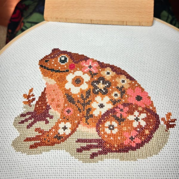 Fall Toad Autumn Frog Cross Stitch Pattern PDF - Instant Download, Cozy ...
