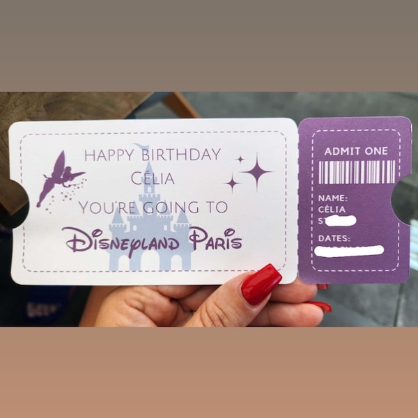 Disneyland Ticket | Personalised Disneyworld Ticket | Surprise Reveal ...