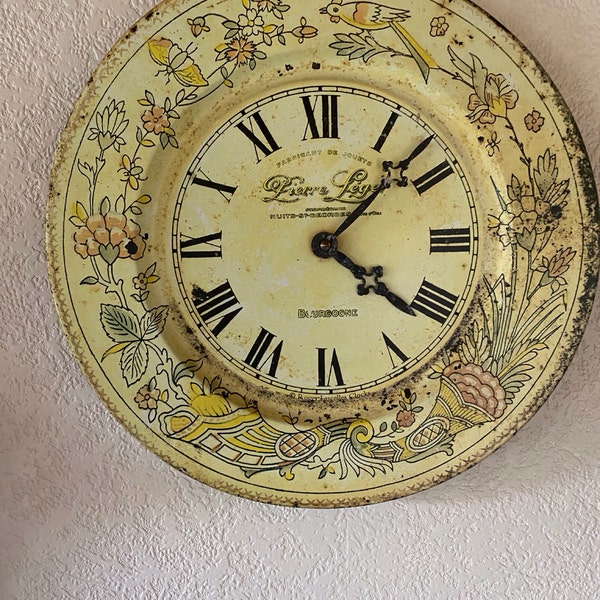 Vintage Roger Lascelles Floral Clock in Pastel Blue Decorative Clocks ...