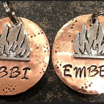 Fire Dog Tag, Copper Dog Tag, Dog Collar Tag, Personalized Dog Tag, Dog ...