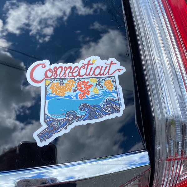 Connecticut State Die Cut Vinyl Sticker - Etsy