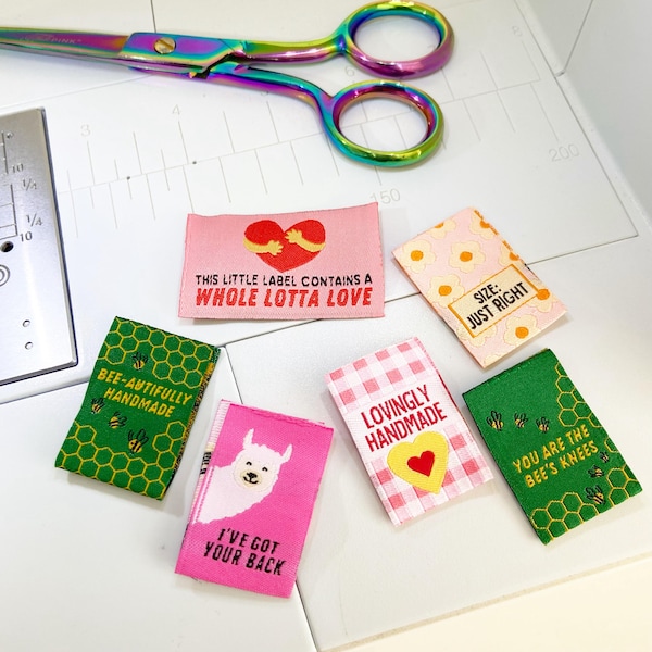 GIFT SET Limited Edition 18 Woven Sewing Labels in Reusable Gift Box ...