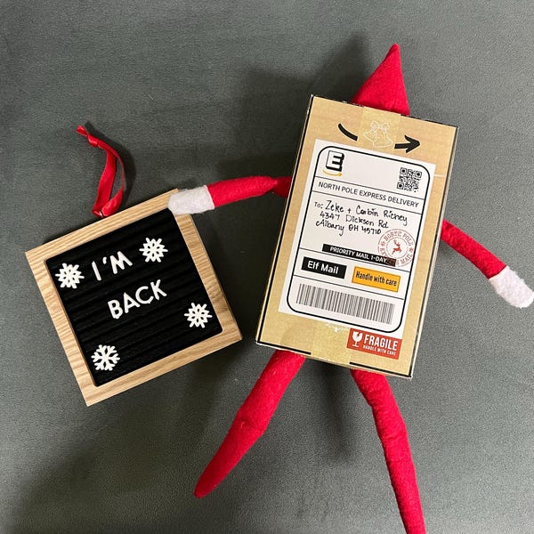 Printable Shelf Elf Pizza Box With Pizza Day Sign Miniature Pizza Scene ...