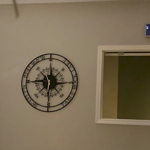 World Map Metal Wall Clock Earth Wall Clock Geographic - Etsy