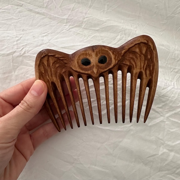 Walnut Comb - Jojoba Oil Covered - Wooden Comb - Wood Comb - Wide Tooth ...
