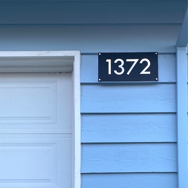 Illuminated House Sign Modern ,LED House Number, Vertical Address ...