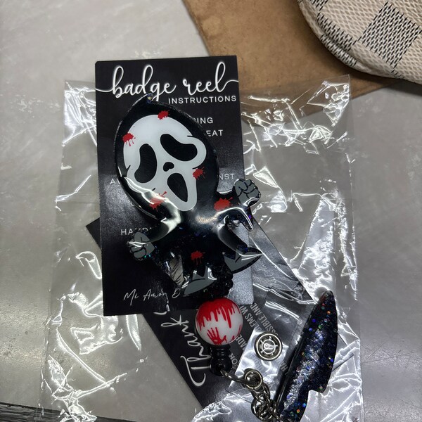 Horror Badge Reel/badge Holder/cute Gift/lanyard/beaded Pen/ Cute ...