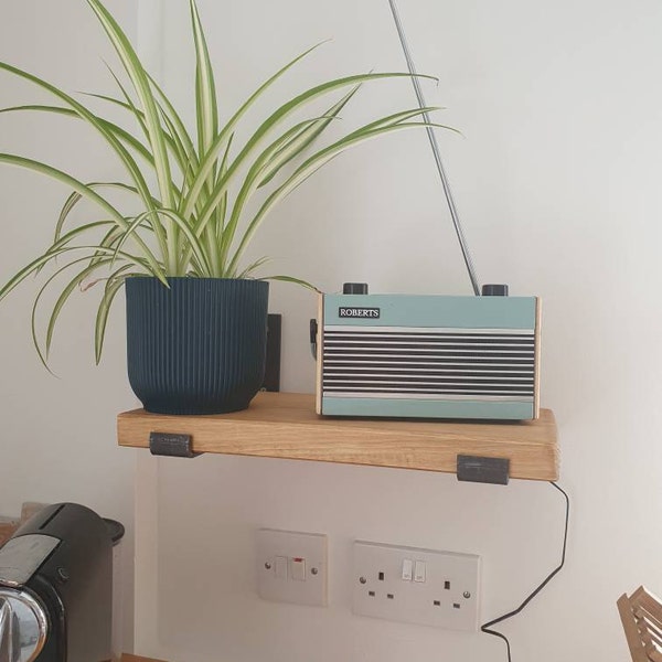 Rustic Style Solid Wood Shelf With Raw Steel Brackets | Handcrafted ...