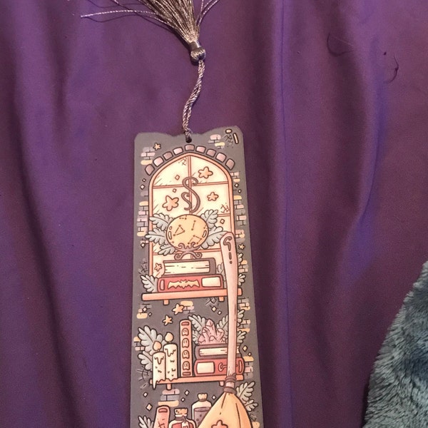 2"x6" Witch Library Halloween Bookmark With Tassel, Spooky Aesthetic ...