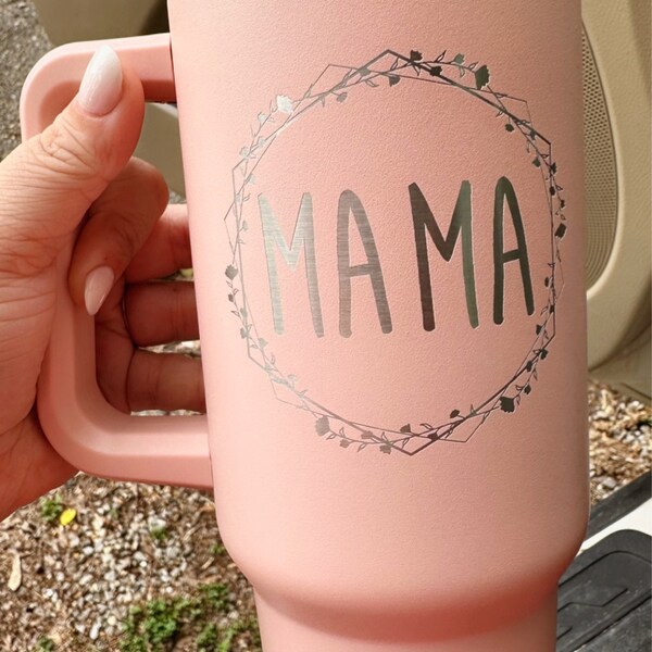 Personalized 40oz Tumbler, Custom Engraved Travel Mug With Handle ...