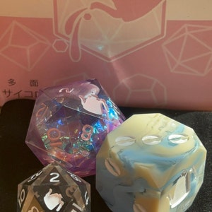 Sparkling Plum Chonk D20, Sharp Edge Polyhedral Dice Set, Dungeons and ...