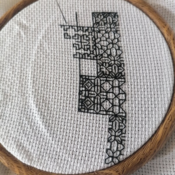 Graduated Blackwork Sampler, PDF Blackwork Embroidery Chart, PDF ...