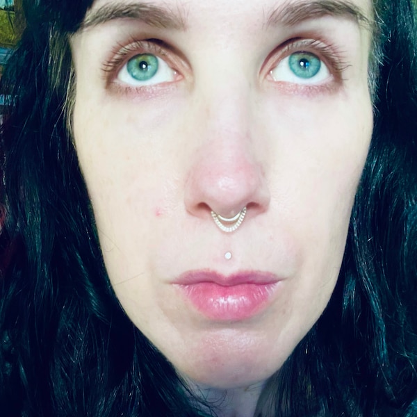 Minimal Chain Septum, Nose Ring, Silver Septum Piercing, Septum, Small ...