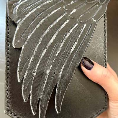 Handmade Leather Raven Wing Belt Pouch for Faire or Festival - Etsy
