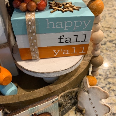 Fall Mini Wood Book Stacks/happy Fall Y'all/fall Sweet Fall/autumn/tier ...