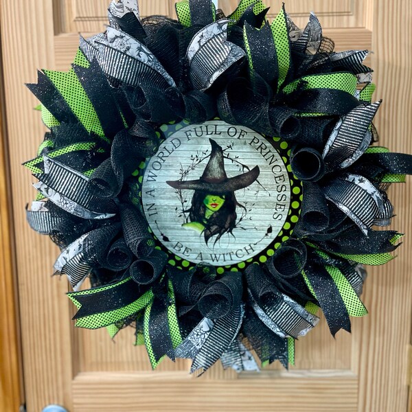 Be a Witch Halloween Sign - Wreath Sign - Witch Princess Sign - Wreath ...