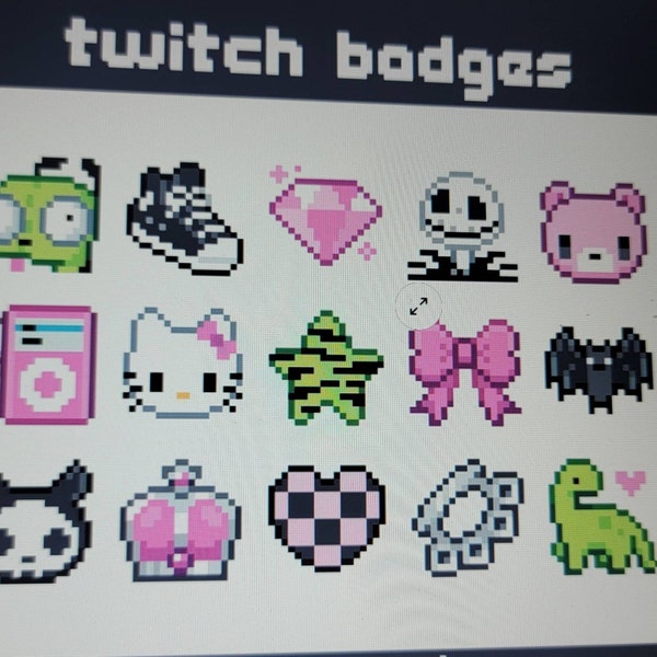 Pink Gaming Twitch Sub Badges, Bit Badges Pixel Art Icon Video Game ...