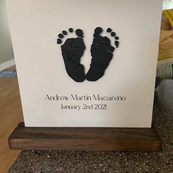 Custom 3D Baby Footprint Standing Sign, Footprint Sign. 3D Footprint ...