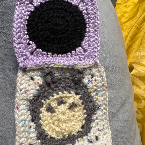 Totoro Granny Square Crochet Pattern: Studio Ghibli Blanket Square (PDF ...