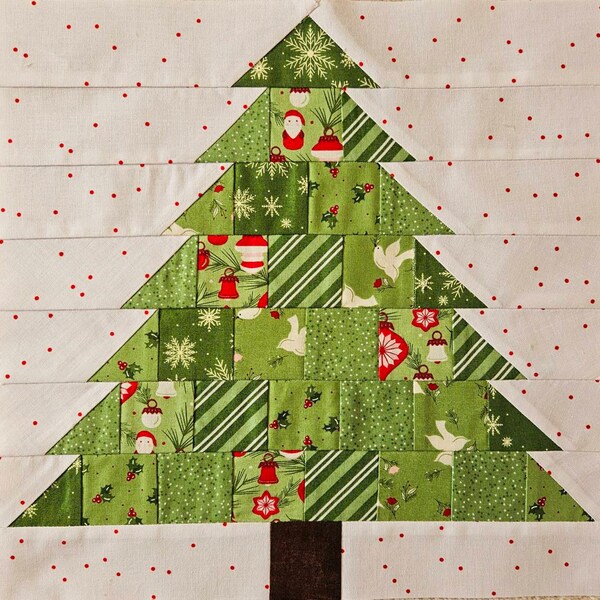 Foundation Paper Piecing (FPP) Templates|christmas Tree2 Quilt Block ...