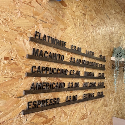 Wall Mounted Menu Rails With Changeable Letters,cafe Wall Menu,menu ...