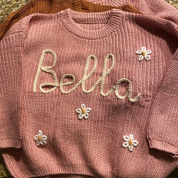 Personalized Baby Name Sweater, Baby Knit Sweater With Name, Newborn ...