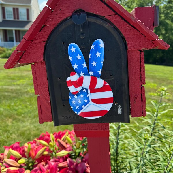 Mailbox Magnet Partial Cover Tie Dye Peace Sign Hippie Daisy for Mail ...