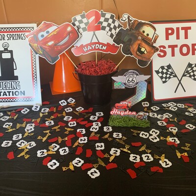 Pixar Cars Birthday Centerpiece//lightning Mcqueen//movie Cars - Etsy