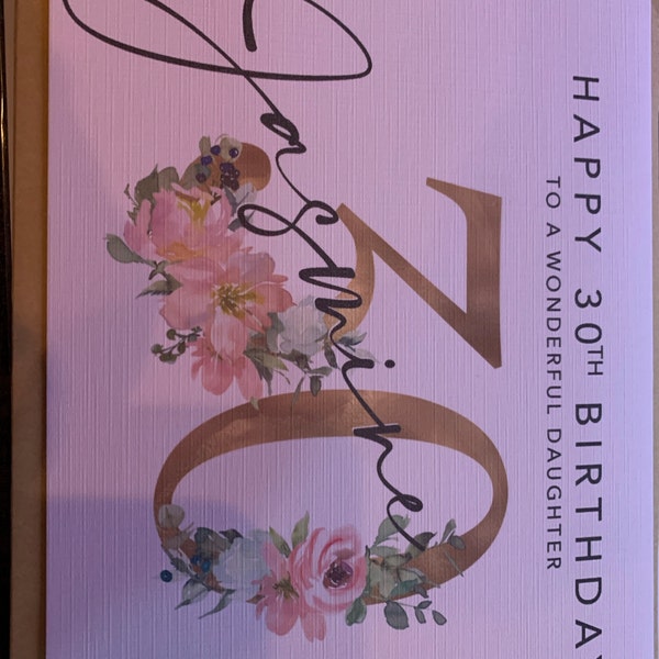 Personalised Floral 30th Birthday Card | Thirty Birthday, 30, Girl ...