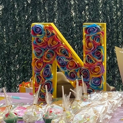 Giant Rose Letters Extra Large Floral Initials Blush Pink - Etsy UK