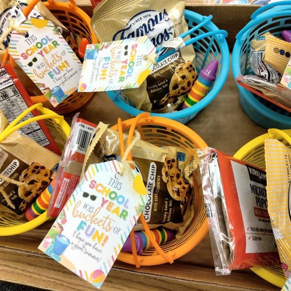 Buckets of Fun Gift Tags, End of Year Gift Tags for Class, Last Day of ...