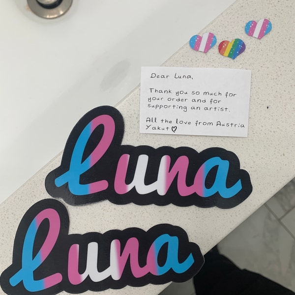 Custom Transgender Name Stickers Waterproof Vinyl Pride Sticker for ...