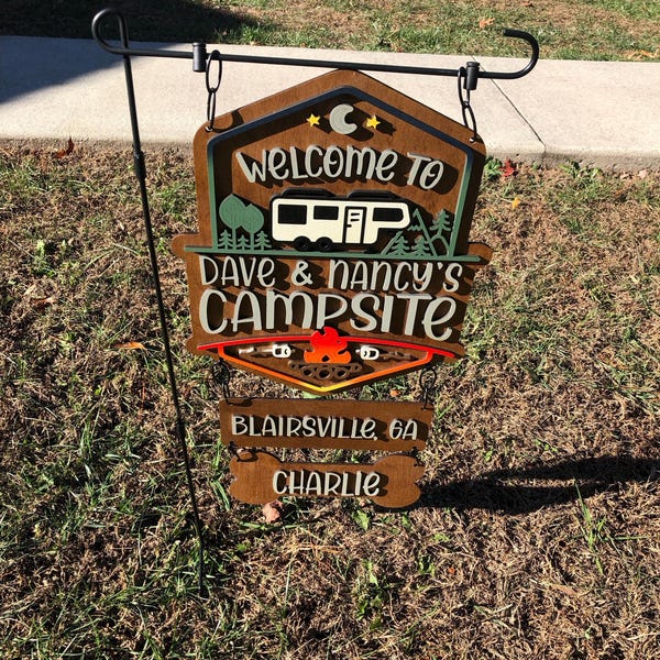 Welcome to Our Campsite | Personalized Camping Sign | Family Name ...