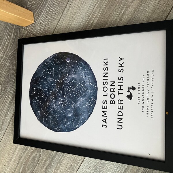 Custom Star Map by Date Night Sky Print Personalised Wedding Gift for ...
