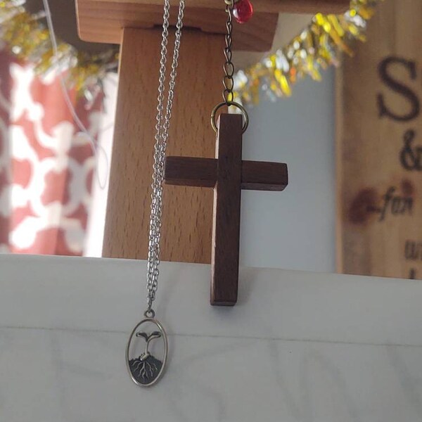 Sterling Silver Sprout Necklace / Seedling / Seed Necklace / Plant ...