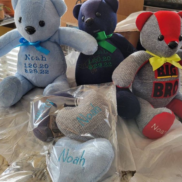 Keepsake Patchwork Memory Clothes Quote Shirt Bear Stuffed Plush Animal ...