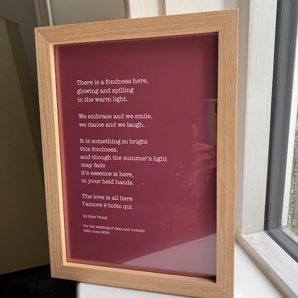 Personalised Sunflower Floral Poem Print Floral Anniversary Gift ...