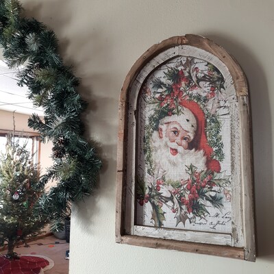 Santa Wall Art 14 X 22 Christmas Wall Art Winter Wall Hanging Farmhouse ...