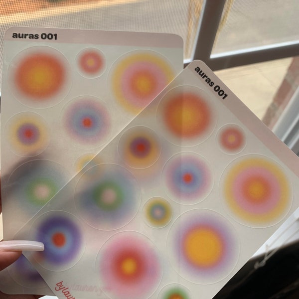 Auras 001 Colorful Aura Inspired Transparent Stickers, Spiritual ...