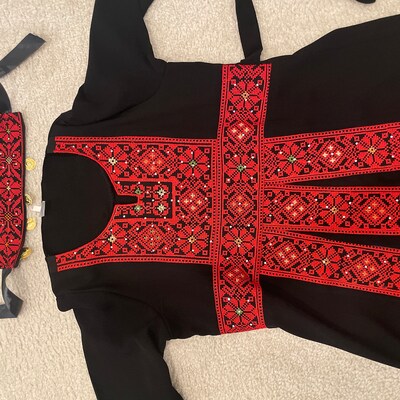 Palestinian Abaya Embroidered Jordanian Traditional Arabic Dress - Etsy
