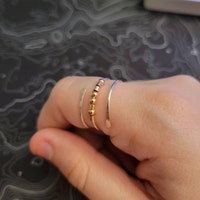 Fidget Ring W Morse Code Initial Ring Anxiety Ring Stainless Steel/sterling Silver Thumb Ring ...