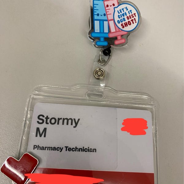 Blood Tube Badge Back, Custom Name Tag for Clinical Laboratory ...
