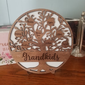 Family Sign, Custom Laser Engraved Family Tree Sign, Personalized ...