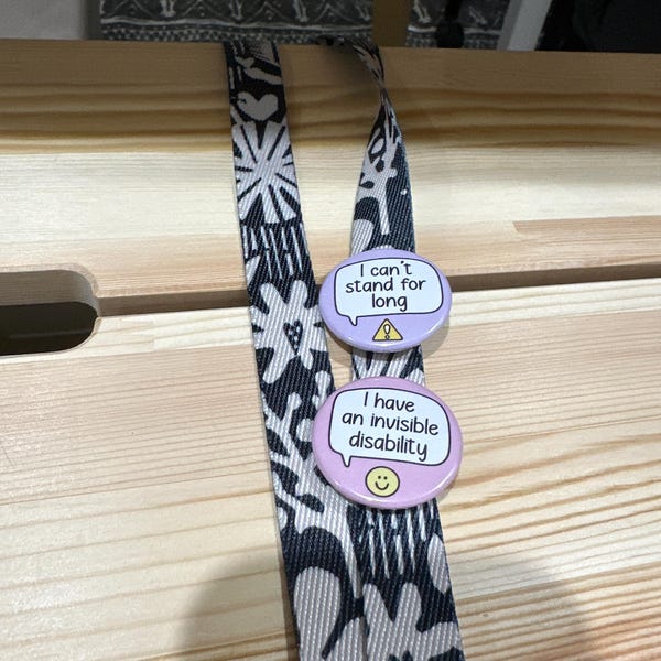 I Have an Invisible Disability - Badge Pin | Hidden Disability ...