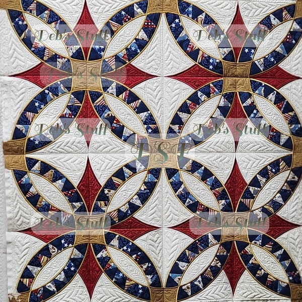 Patriotic Patchwork Fabric, Stars & Flags Fabric, 100% Cotton, Quilting ...