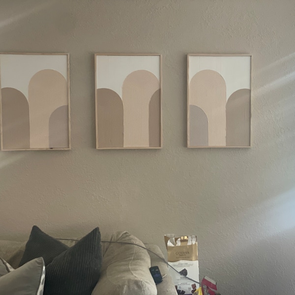 Beige Textured Arch Art, Arch Abstract Plaster Painting, Minimalist ...