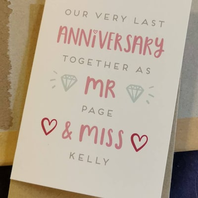 Last Anniversary Before We Marry Personalised Card - Etsy