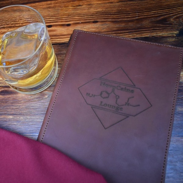 Leather Restaurant Menu Cover / Custom Menu With Logo Engraving / A5 ...