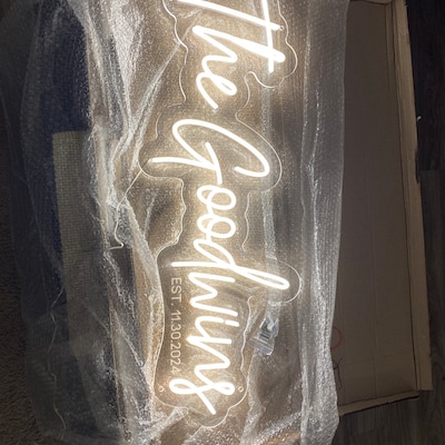 Last Name Wedding Neon Sign Custom Neon Sign Bedroom, LED Light up Sign ...